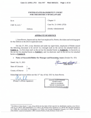 Fillable Online CMC II, LLC, 1 Debtors. Chapter 11 Case No. 21-10461 ...