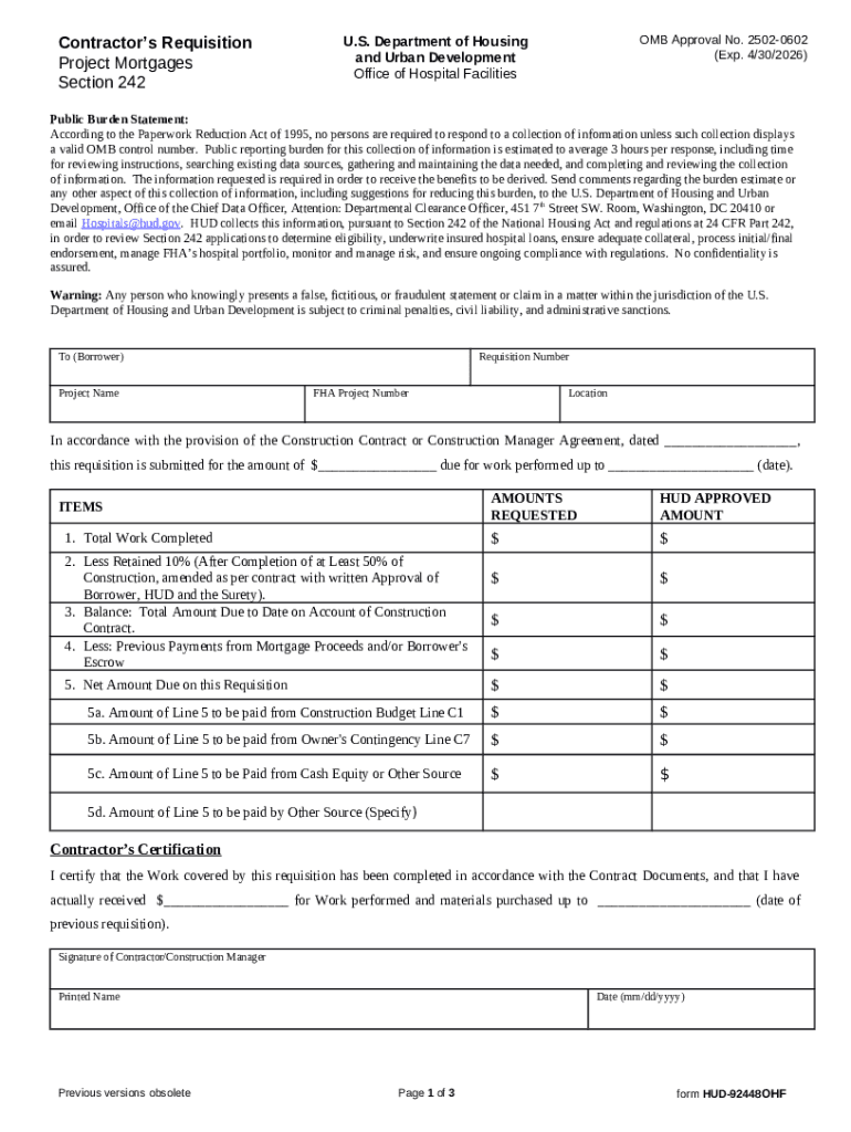 HUD-92448-OHF Doc Template | pdfFiller