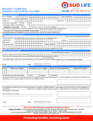Fillable Online How to claim maturity benefits from life insurance ...