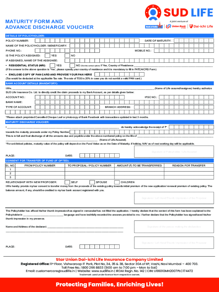 Fillable Online How to claim maturity benefits from life insurance ...