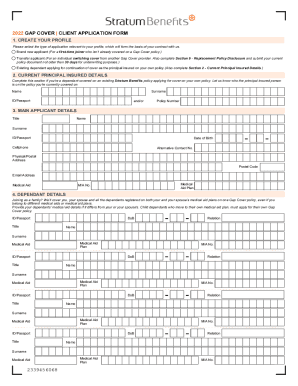 Fillable Online 2022 Corporate Gap Cover Client Application Form Fax ...