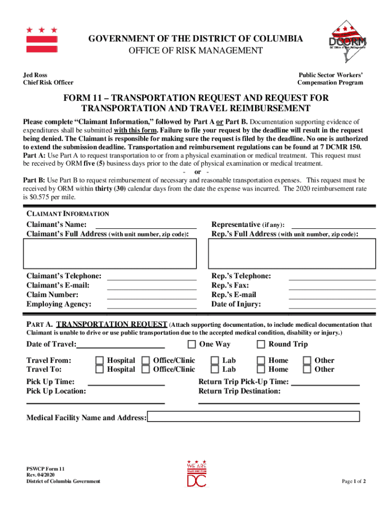 Fillable Online orm dc Office Of Risk Management Dc - Fill Online ...