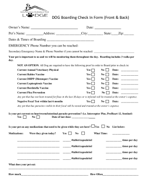 Fillable Online Boarding Check in Form Template Fax Email Print - pdfFiller