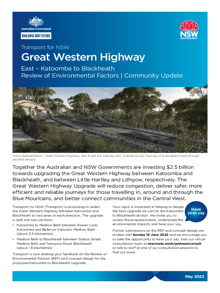 Fillable Online Great Western Highway Upgrade ProgramKatoomba to ...