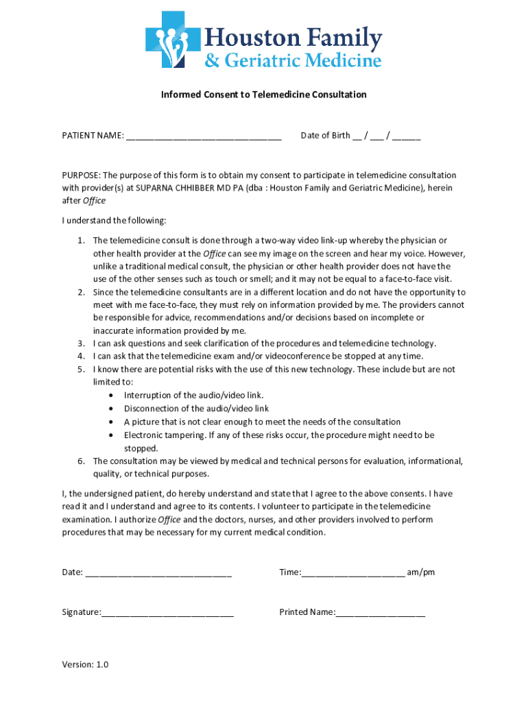 Fillable Online Virtual Visits Consent Form.pdf Fax Email Print - pdfFiller