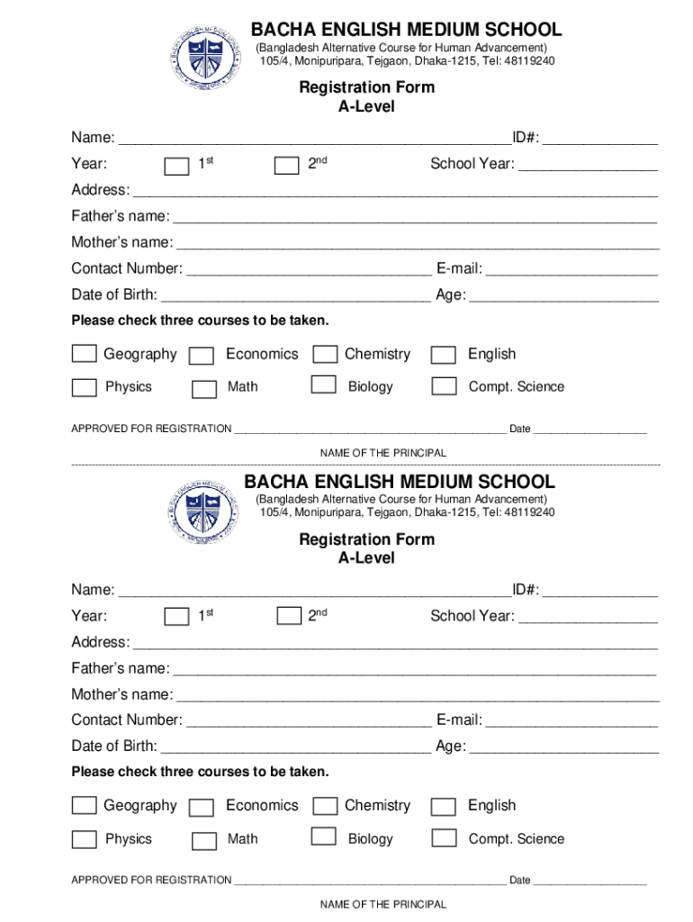 Fillable Online BACHA ENGLISH MEDIUM SCHOOL BACHA ENGLISH MEDIUM ...