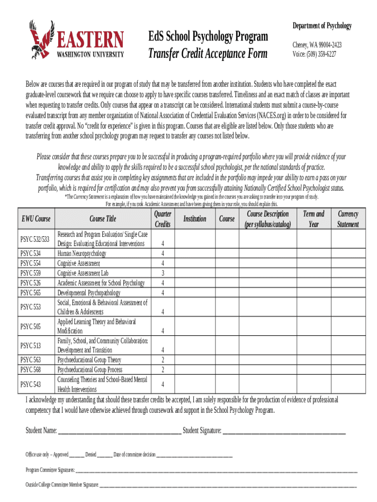 Educational Staff Associate (ESA) Certificate in School Psychology Doc ...