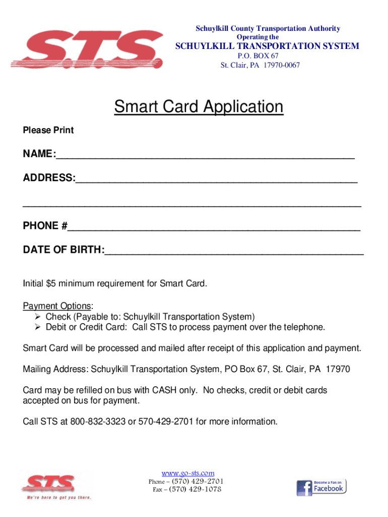 Fillable Online Smart Card Application Fax Email Print - pdfFiller
