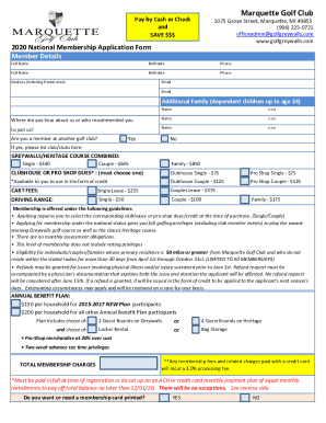 Fillable Online 2020 National Membership Application Form Fax Email ...