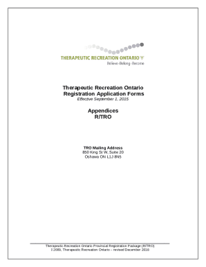 R/TRO Professional Registration Application #1 Doc Template | pdfFiller