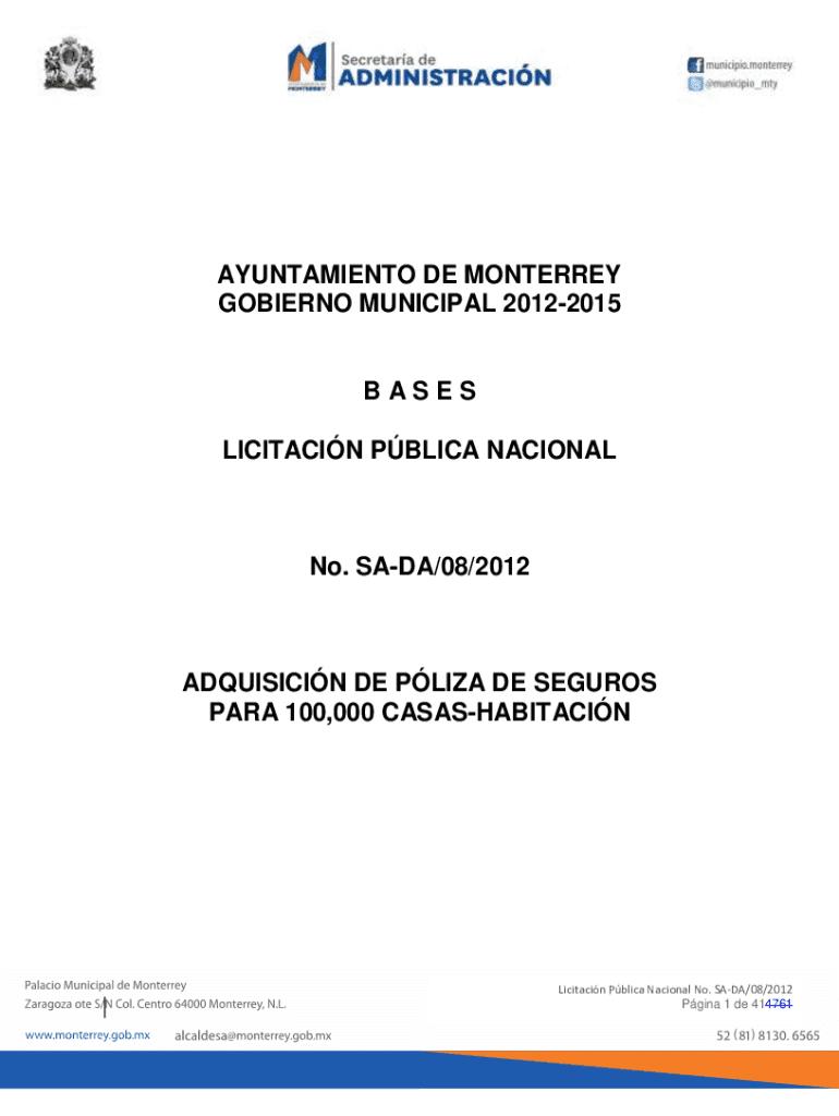 Completable En línea portal monterrey gob AYUNTAMIENTO DE MONTERREY Fax ...
