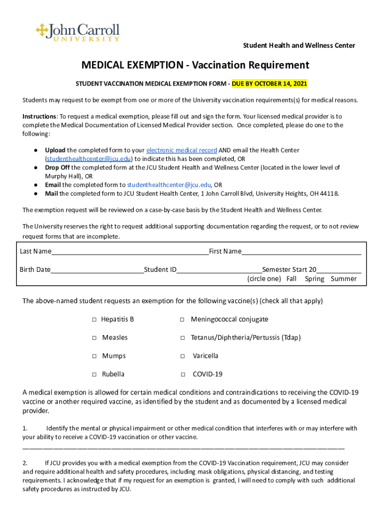 Fillable Online Non-Medical Exemption Form - Students 9921.docx Fax ...