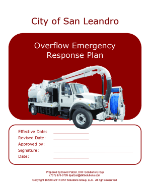 Fillable Online San Leandro: Overflow Emergency Response Plan Fax Email ...