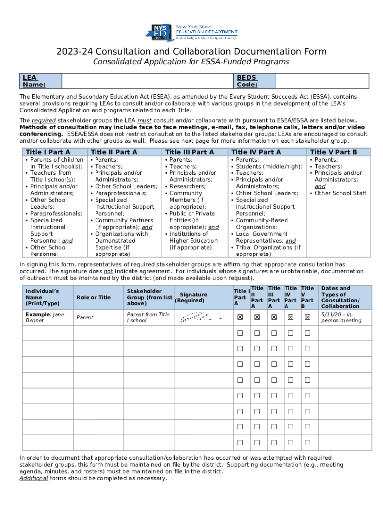 ESEA Consolidated State Plans Doc Template | pdfFiller