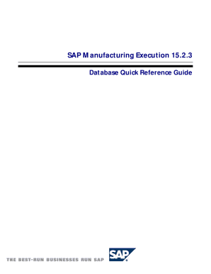 Fillable Online SAP Manufacturing Execution 15.2.3 Database Quick ...
