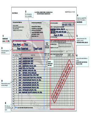 Fillable Online U.S. Official Order Forms for Schedules I & II ...