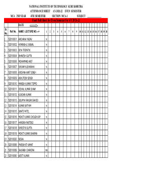 Fillable Online Final Roll Sheet for Even Semester for AY 2021-22 Fax ...