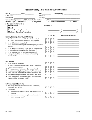 Fillable Online ehs berkeley Radiation Safety Inspection Checklist ...