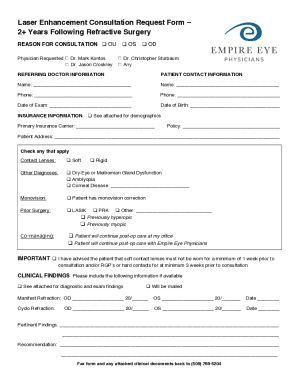 Fillable Online Laser Enhancement Consultation Request Form Fax Email ...