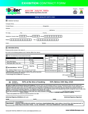 Fillable Online Boiler Expo Contract Form INR june29 - july01 2023 Fax ...