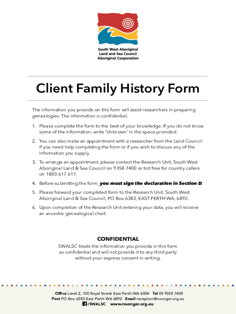 Fillable Online Client Family History Form Fax Email Print - pdfFiller
