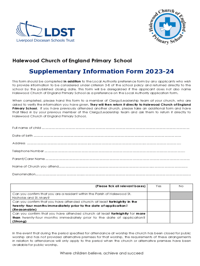 Fillable Online Supplementary Information Form 23-24 updated.docx Fax ...