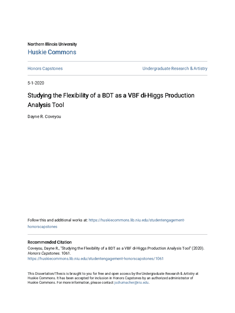 Fillable Online Studying the Flexibility of a BDT as a VBF di-Higgs Production ... Fax Email ...