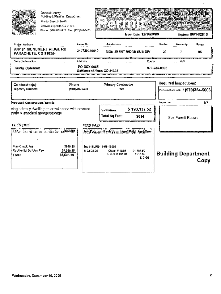 Fillable Online Building Department Copy - IIS Windows Server - Garfield County Fax Email Print ...