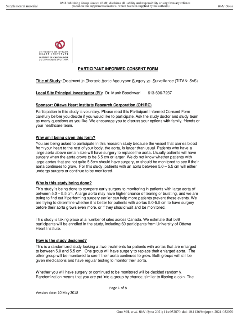 Fillable Online 10 May 2018 PARTICIPANT INFORMED CONSENT FORM ... Fax Email Print - pdfFiller