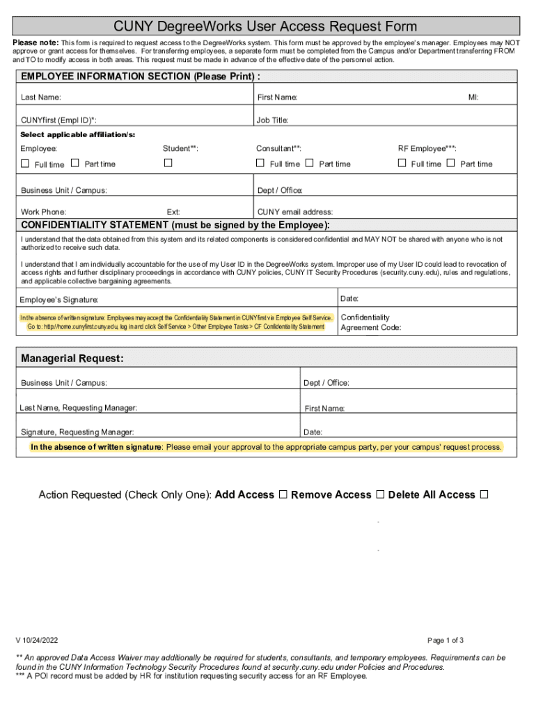 Fillable Online Degreeworks Access Request Form Fax Email Print - pdfFiller