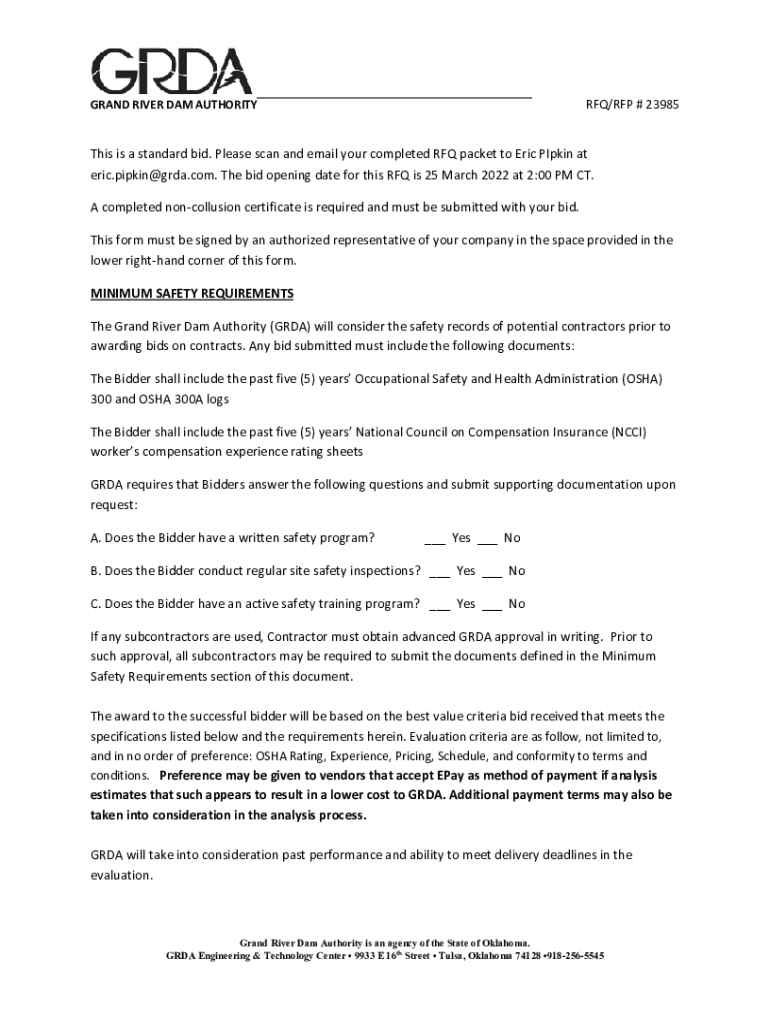 Fillable Online Solicitation #: RFQ 23761 Fax Email Print - pdfFiller