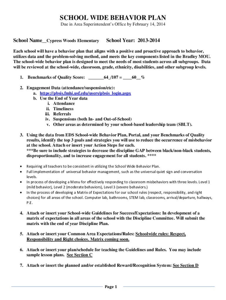 Fillable Online franklin!school-wide!behavior!plan Fax Email Print - pdfFiller