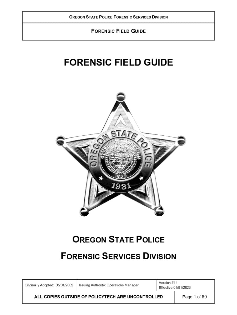 Fillable Online FORENSIC FIELD GUIDE Fax Email Print - pdfFiller