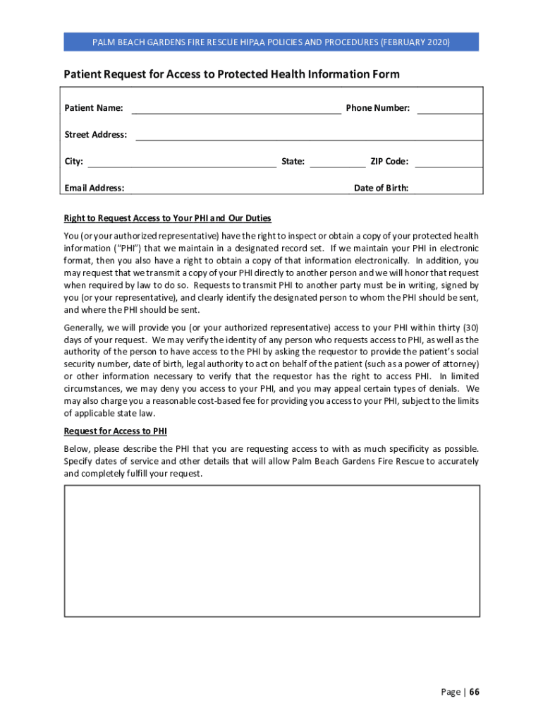 Fillable Online Patient Request for Access to Protected Health ...