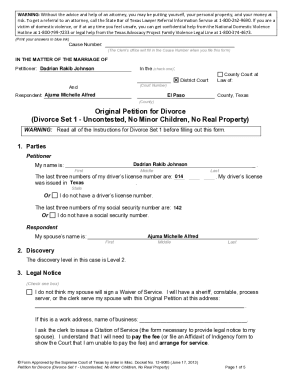 Fillable Online selfhelp efiletexas Original Petition for Divorce ...