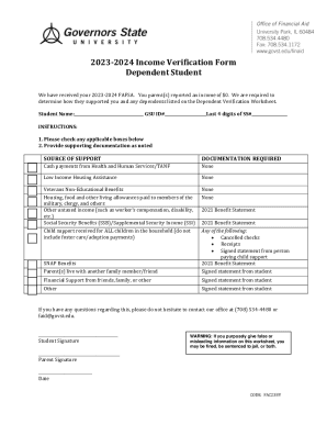Fillable Online 20232024 Dependent Verification Worksheet Fax Email ...