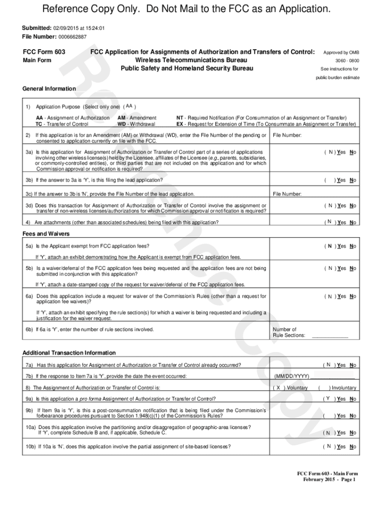 Fillable Online Assignment/Transfer Form Instructions - FCC Fax Email ...