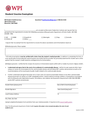 Fillable Online Student Vaccine Exemption Fax Email Print - pdfFiller