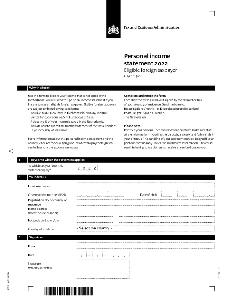 Fillable Online How to fill out a Dutch Personal Income Statement (EHP ...