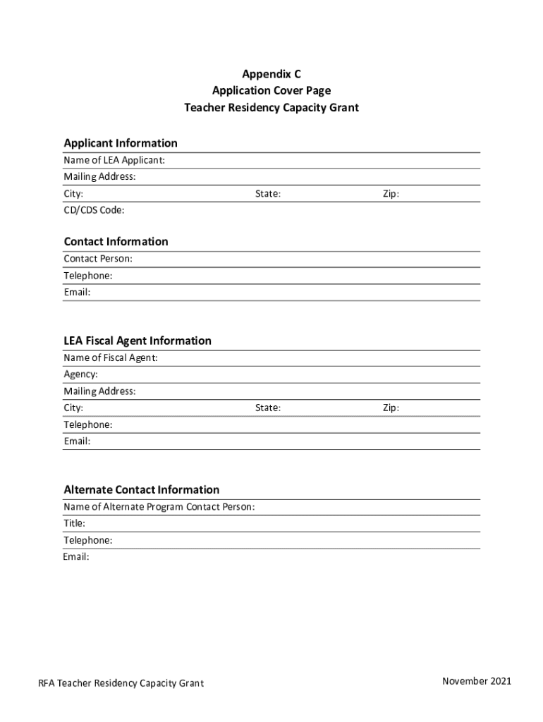 Fillable Online Application Cover Page and Contact InformationGrants Fax Email Print - pdfFiller