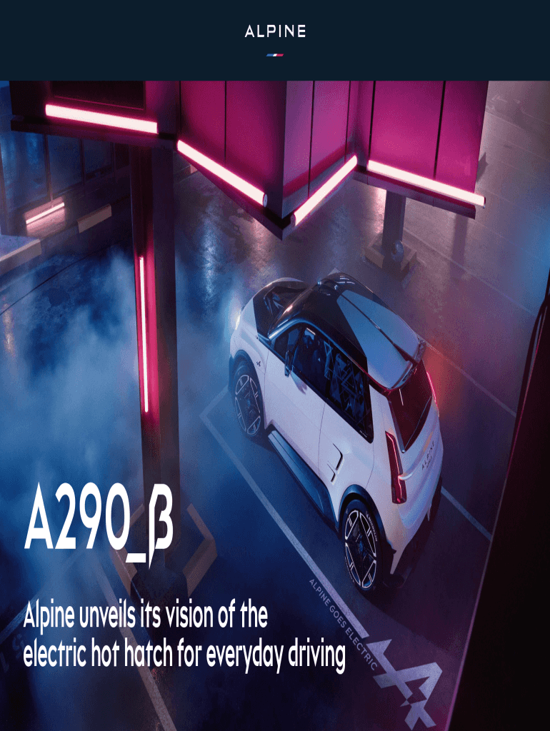 Fillable Online A290: Alpine unveils its vision of the electric hot ...