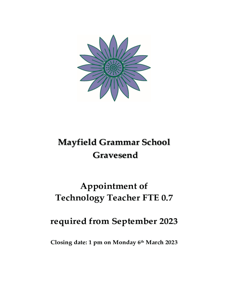 Fillable Online Mayfield Grammar School Gravesend Appointment of ...