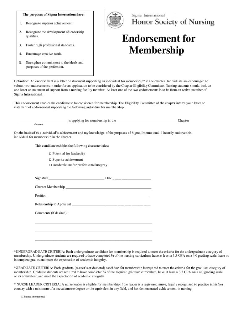Fillable Online Sigma Theta Tau ApplicationNurse Leader Fax Email Print - pdfFiller