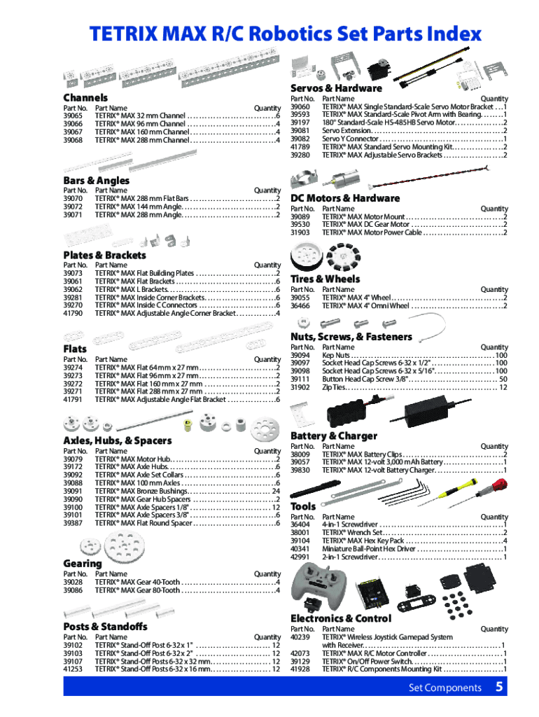 Fillable Online Basic 'Bot Guide for TETRIX- Part 2 (Armature) Fax Email Print - pdfFiller