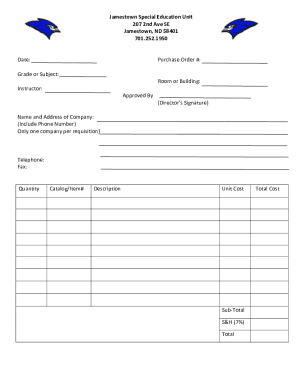 Fillable Online JRSEC Requisition Form JPS. Requisition Form Fax Email ...