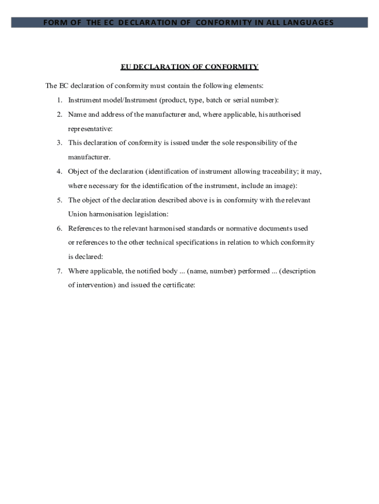 Fillable Online What Is a Certificate of Conformity (COC) and How To ...