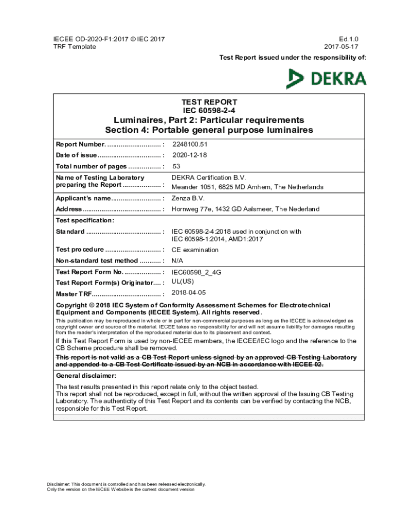 Fillable Online Test report forms (TRFs) Fax Email Print - pdfFiller