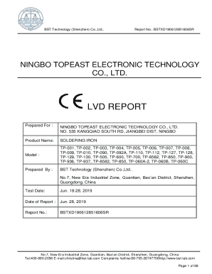 Fillable Online TEST REPORT FORM TEMPLATE - Bol.com Fax Email Print ...
