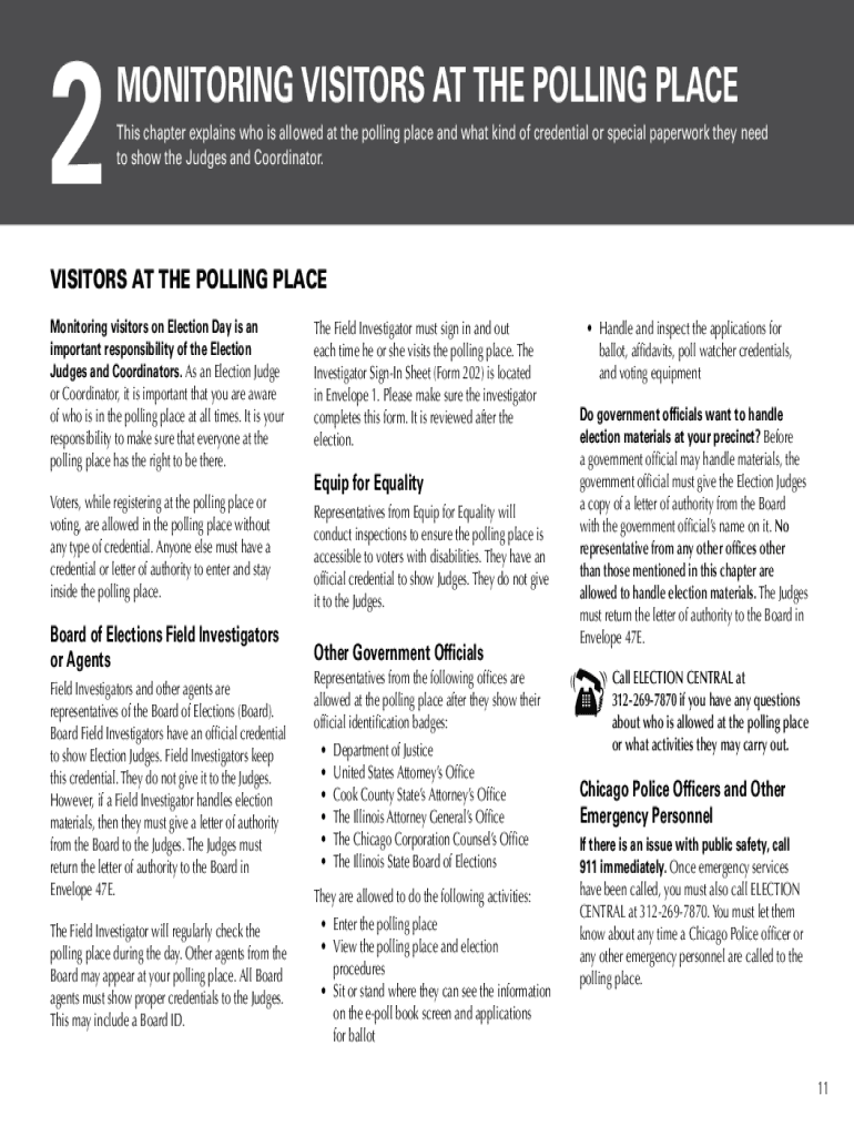 Fillable Online UNDERSTANDING THE ROLES AT THE POLLING PLACE Fax Email ...