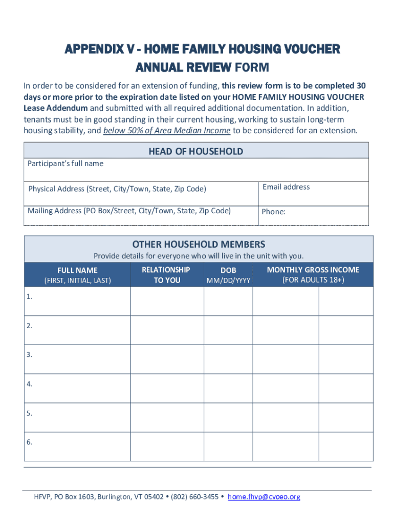 Fillable Online HOME Family Housing Voucher Applicants and Tenants ...